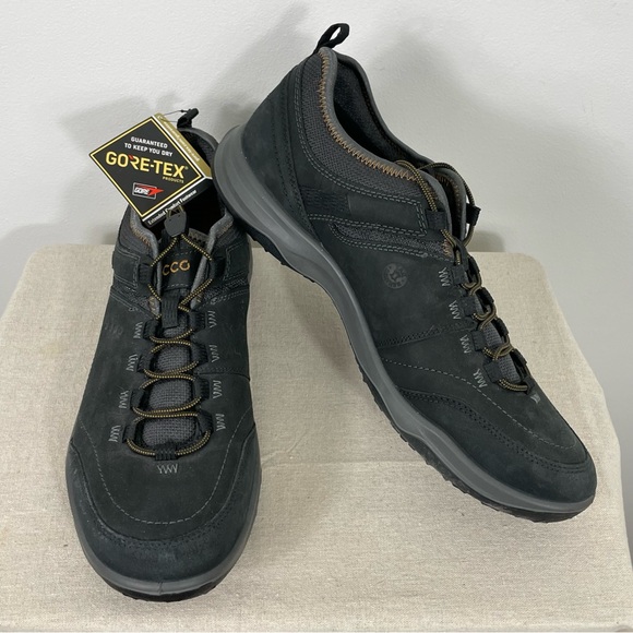 Ecco | Shoes | Nwob Ecco Mens Esphino Goretex Black Yak Leather Sneaker ...